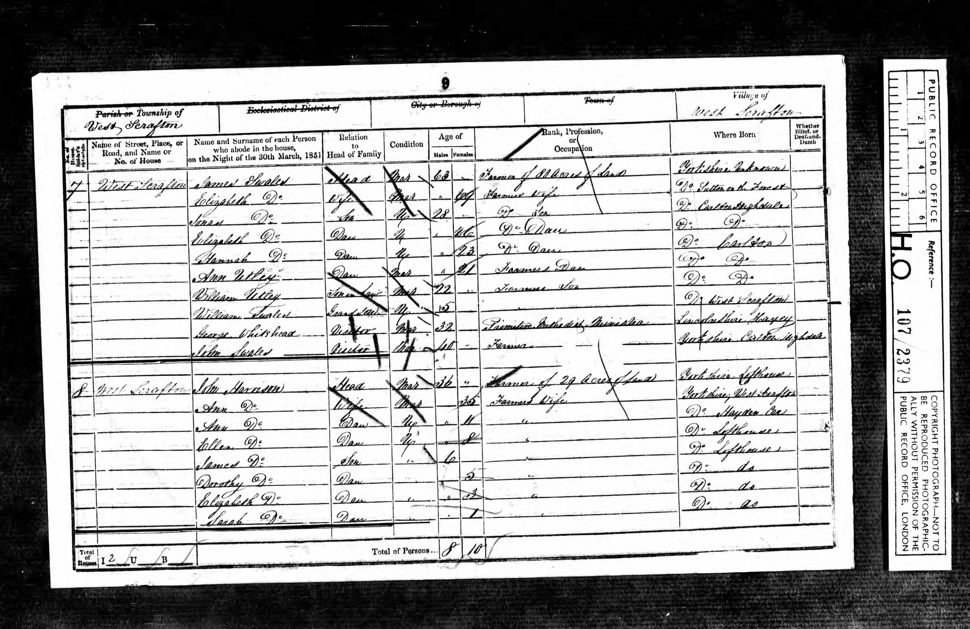 1851 George Whitehead visiting West Scrafton, Coverdale | Family ...
