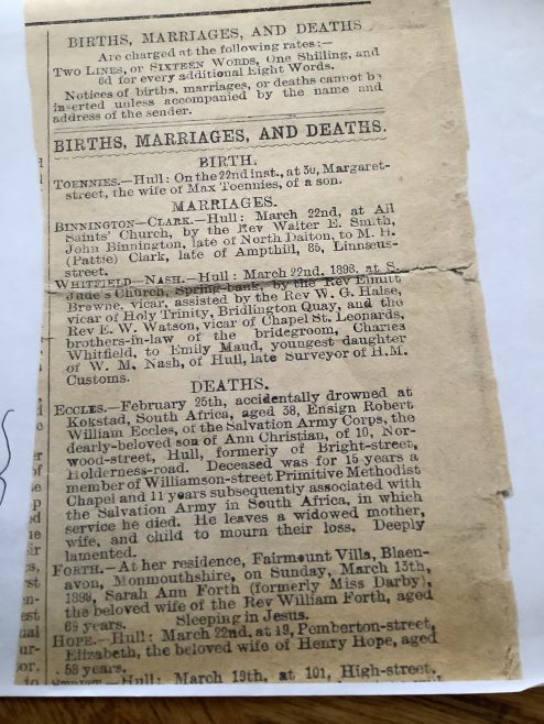 In Memory of Robert William Eccles | Family History | My Primitive ...
