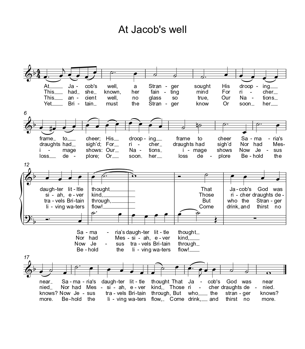 At Jacob's well | Hymns | My Primitive Methodists