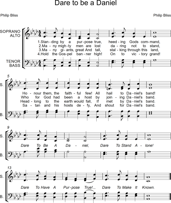 Dare to be a Daniel | Hymns | My Primitive Methodists