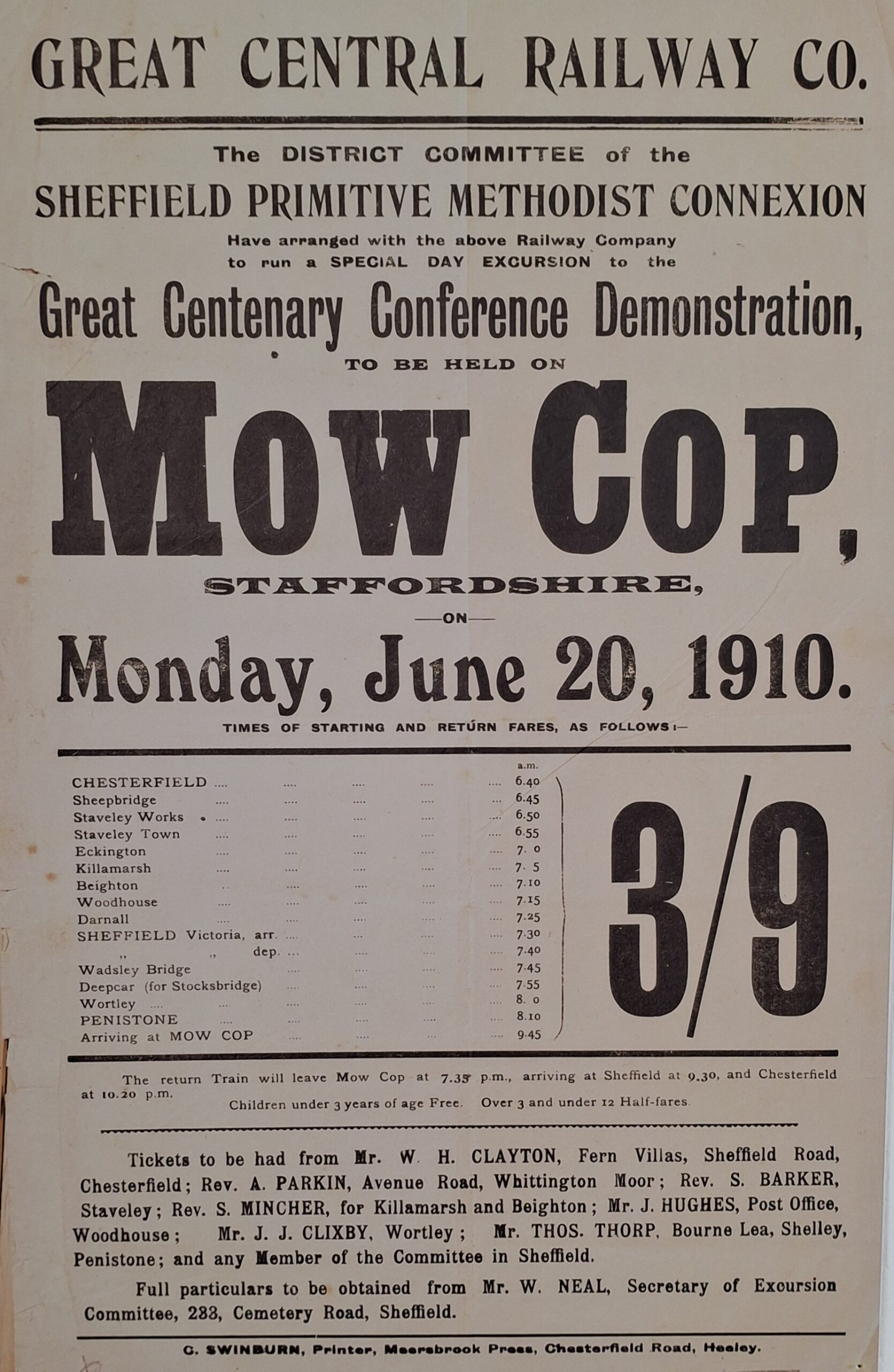 Primitive Methodist Centenary Poster, 1910 | Artefacts at the Museum of ...