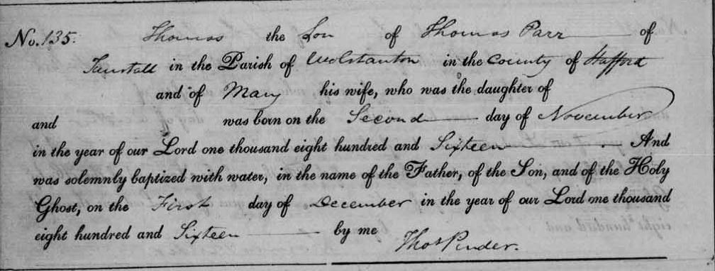 Thomas Parr and Family: From 19th Century Primitive Methodism to the ...