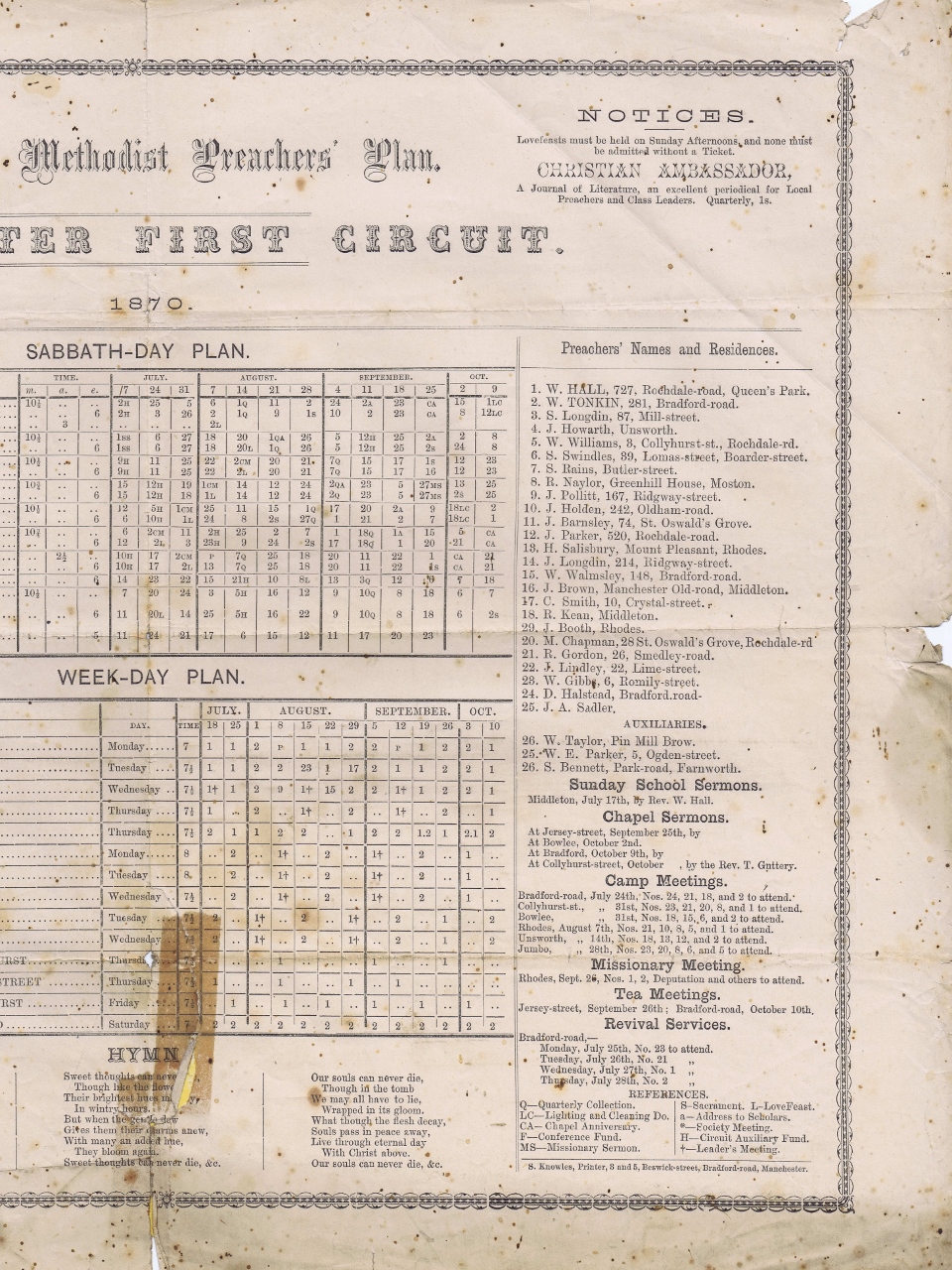 Manchester First Circuit 1870 Q3 | Circuits beginning with M | My ...