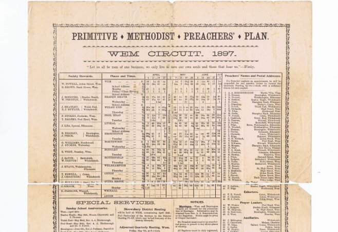Wem Circuit 1897 Q2 | Circuits beginning with W | My Primitive Methodists